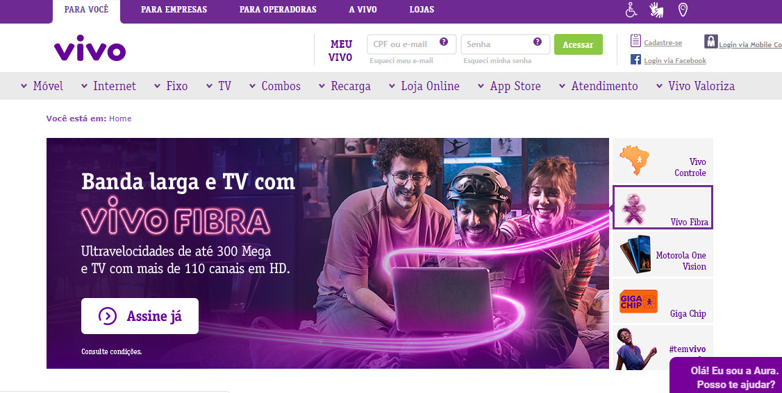 Vivo reformula seu site oficial