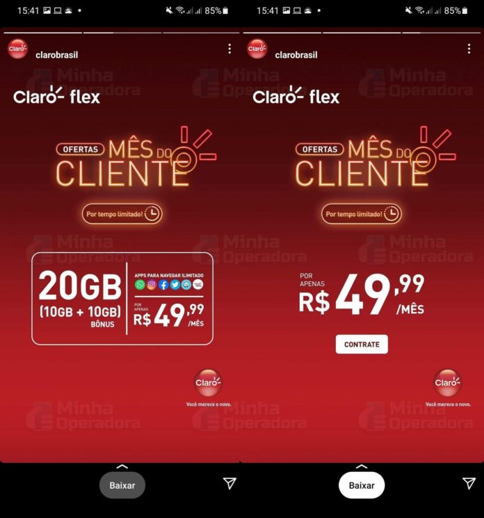 Claro flex dobra franquia de internet móvel sem custo adicional